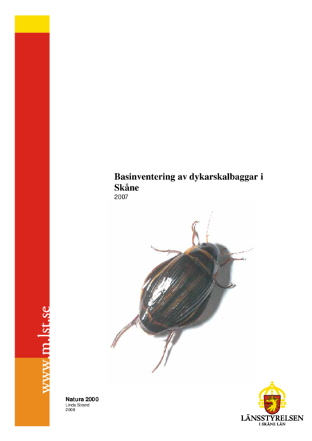 Basinventering av dykarskalbaggar i Skåne | Länsstyrelsen Skåne