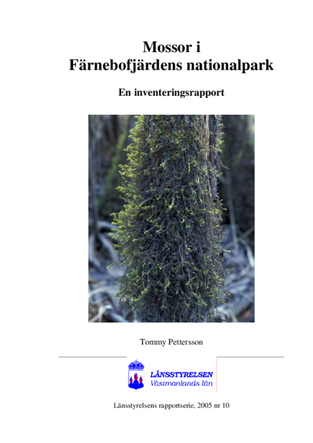 Mossor i Färnebofjärdens nationalpark. En inventeringsrapport ...