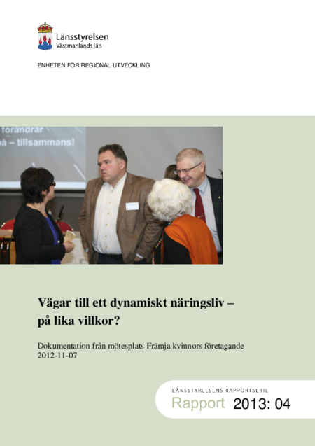 Vägar till ett dynamiskt näringsliv – på lika villkor? | Länsstyrelsen ...