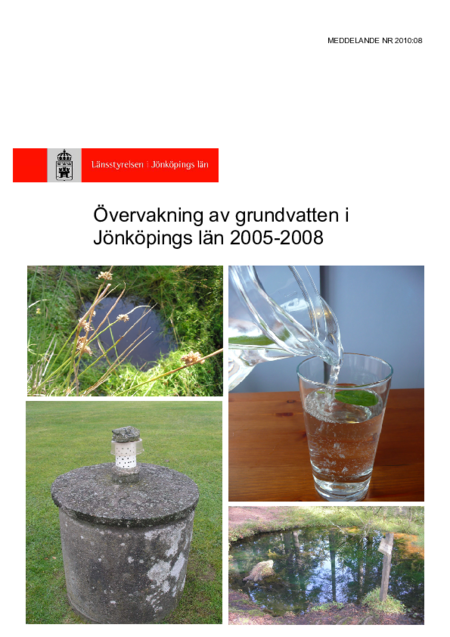 Övervakning av grundvatten i Jönköpings län 2005-2008 | Länsstyrelsen ...