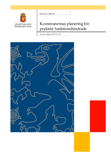 Kommunernas planering för psykiskt funktionshindrade | Länsstyrelsen ...