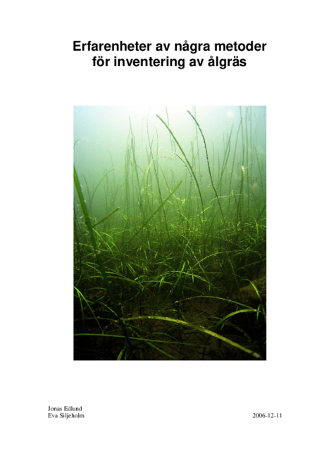 Erfarenheter av några metoder för inventering av ålgräs | Länsstyrelsen ...