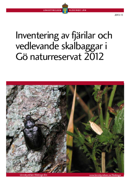 Inventering av fjärilar och vedlevande skalbaggar i Gö naturreservat ...