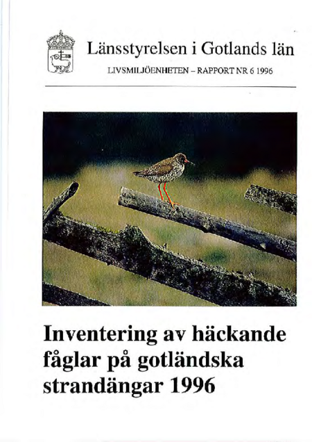 Inventering av häckande fåglar på gotländska strandängar 1996 ...