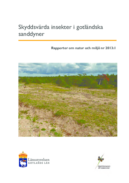 Skyddsvärda insekter i gotländska sanddyner (2013:1) | Länsstyrelsen ...