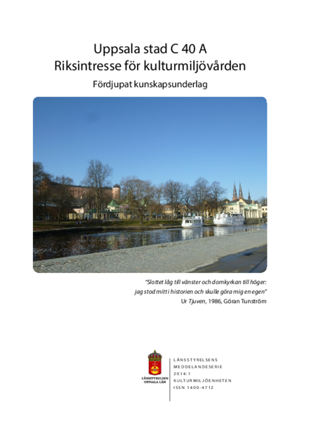 Uppsala stad C 40 A, riksintresse för kulturmiljövården | Länsstyrelsen ...