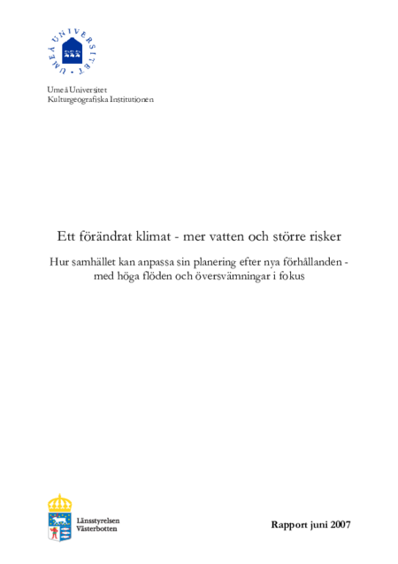 Ett förändrat klimat | Länsstyrelsen Västerbotten