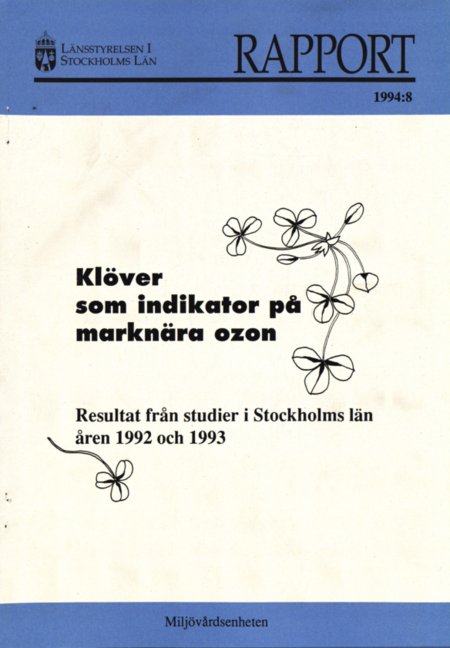 Klöver som indikator på marknära ozon - resultat från studier i ...