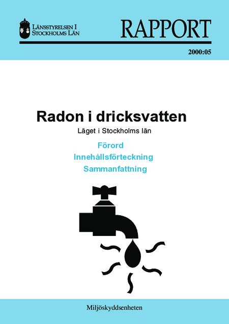 Radon i dricksvatten | Länsstyrelsen Stockholm