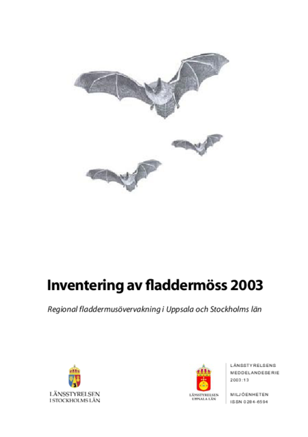 Inventering av fladdermöss 2003 - regional fladdermusövervakning i ...