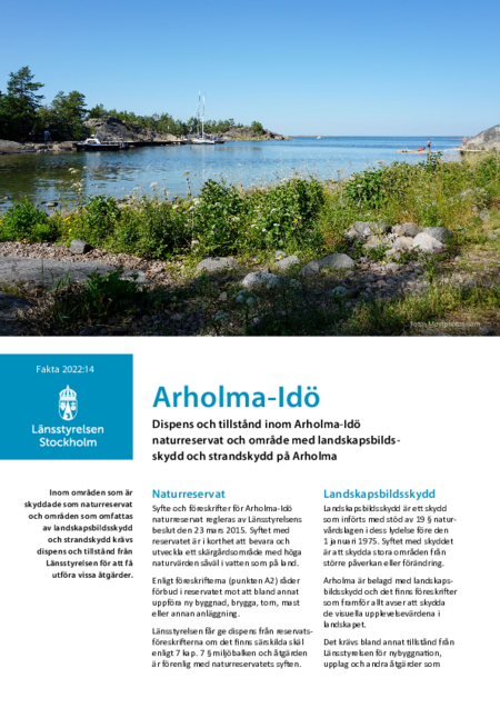 Arholma-Idö - Dispens och tillstånd inom naturreservatet ...